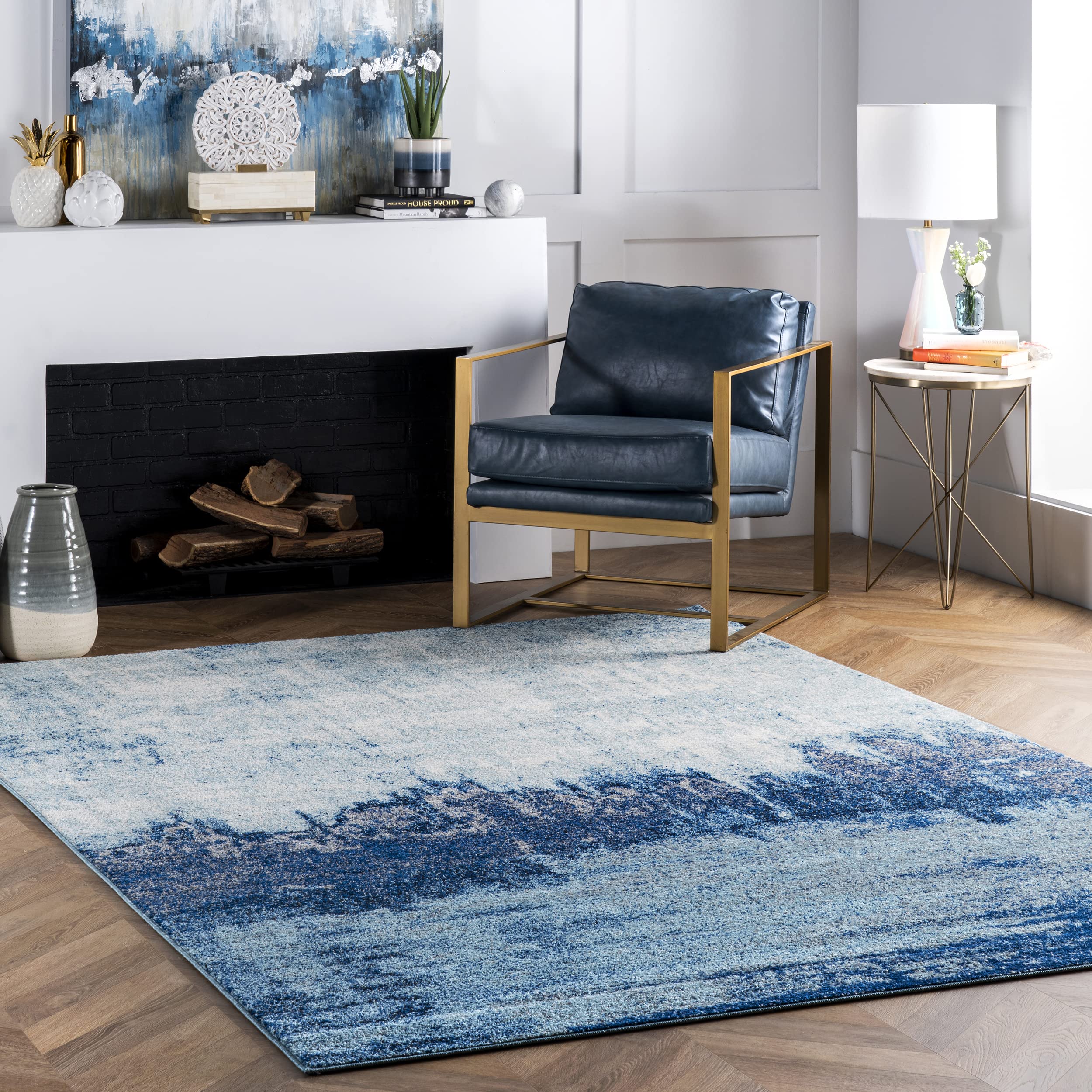 nuLOOM Alayna Abstract Waterfall Area Rug, 9x12, Blue