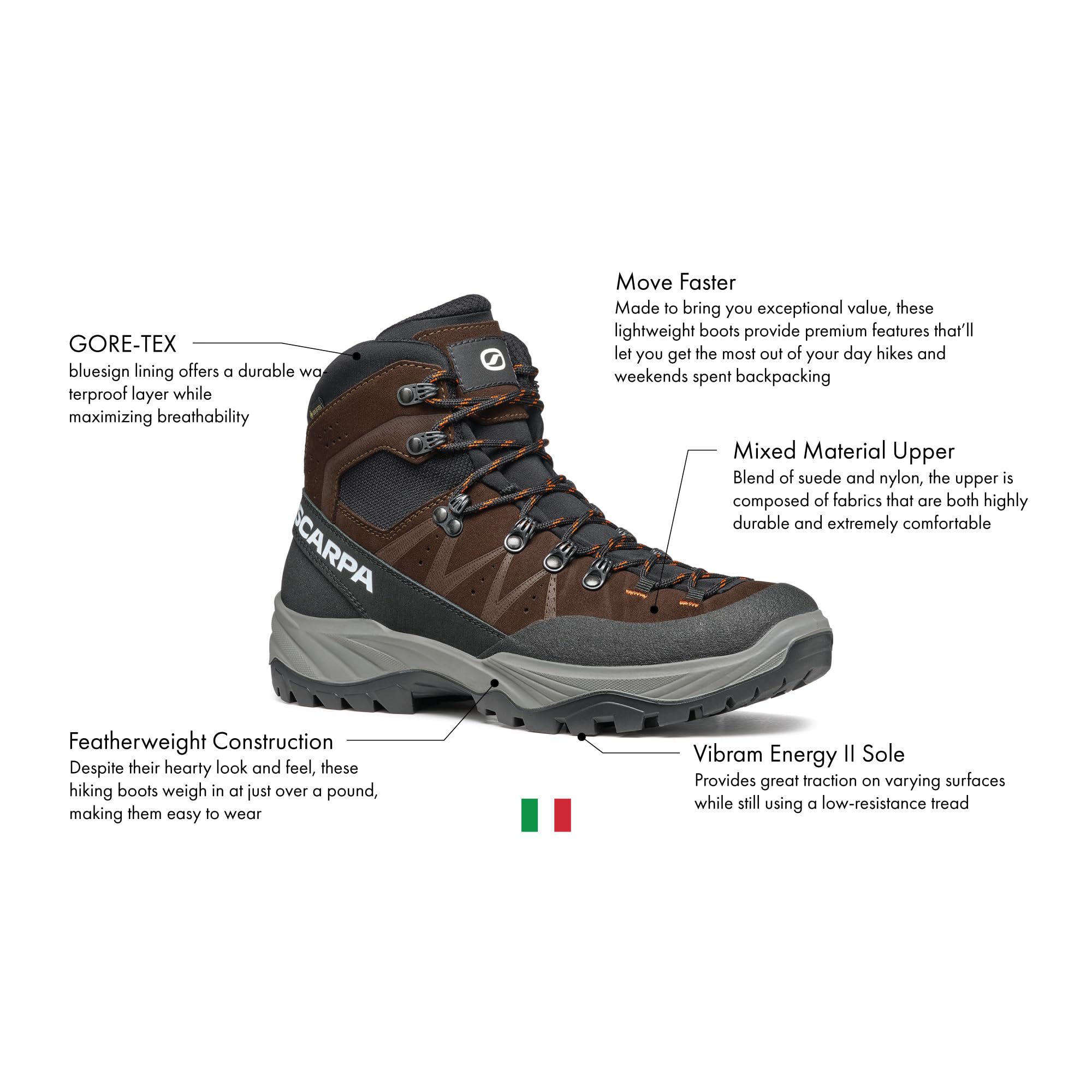 Scarpa Women's Camping & Hiking Boots, Mud Orange, 43.5 EU