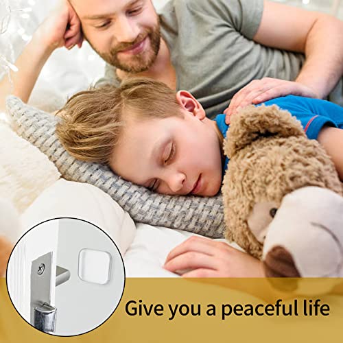 QOOSIKICC 12 Pcs Door Stoppers Wall Protector, Door Knob Wall Shield, Clear Round Silicone Door Handle Bumpers, Reusable Self Adhesive Door Stops Shock Absorbent for Doors Knobs Handles Wall (Square)