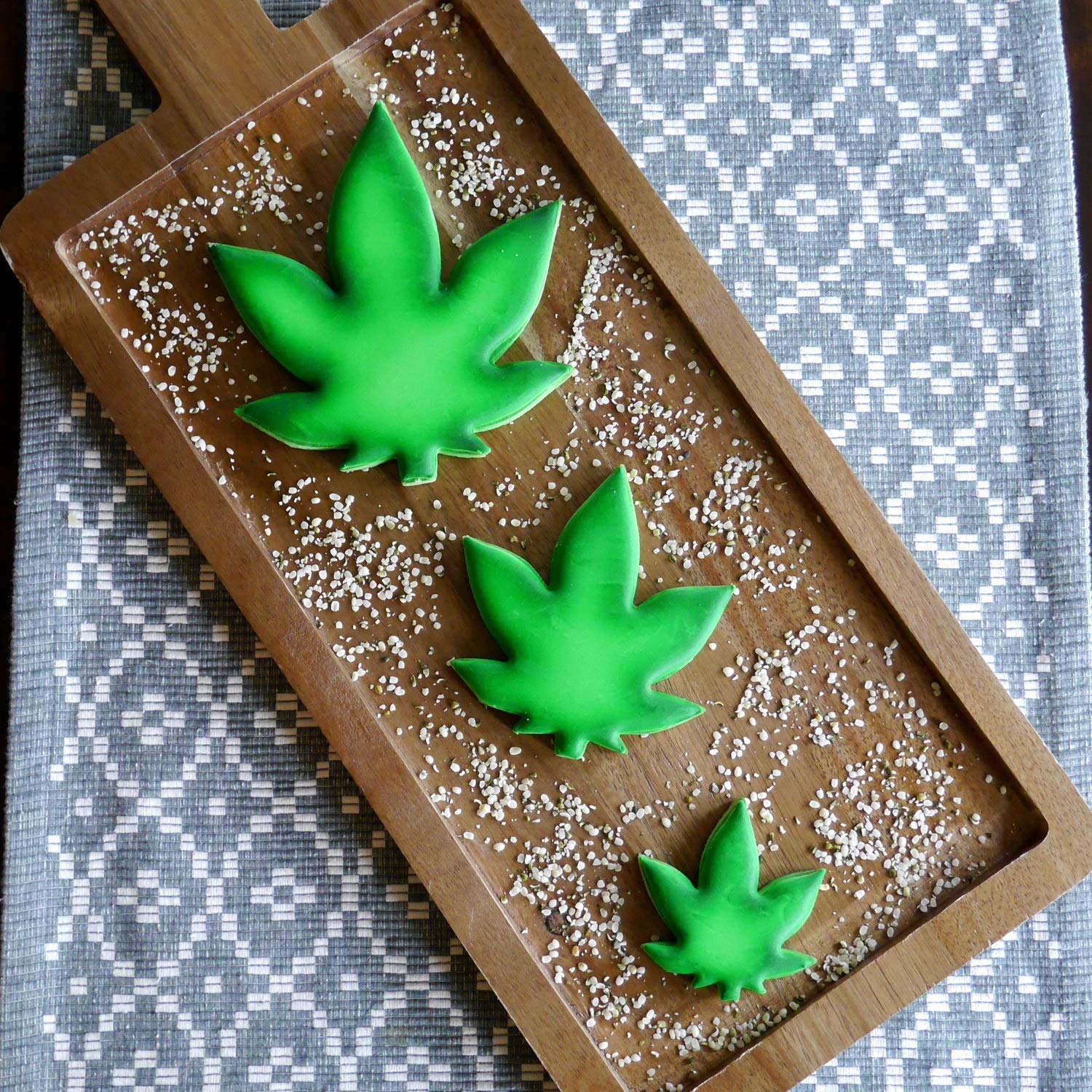 Zen Marijuana Leaf Shaped Cookie Cutter - 3 Piece Set, Premium Food-Grade Stainless Steel, Dishwasher Safe