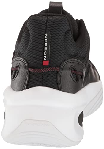 Reebok Unisex Solution Mid Basketball Shoe, Black/White/Vector Red, 11 US Men