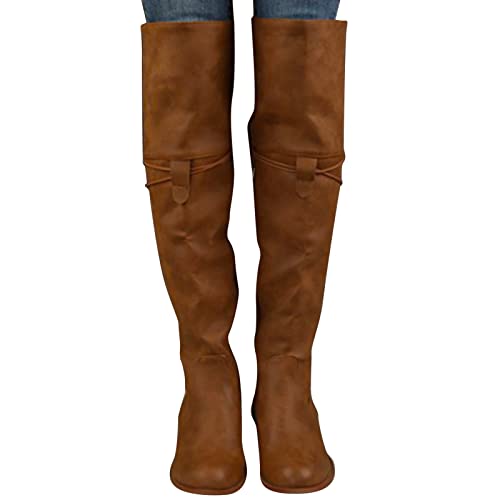 red cowgirl boots, winter fashion handsome solid retro knee boots thick heel round toe side zipper boots short cowboy boots blue cowboy boots