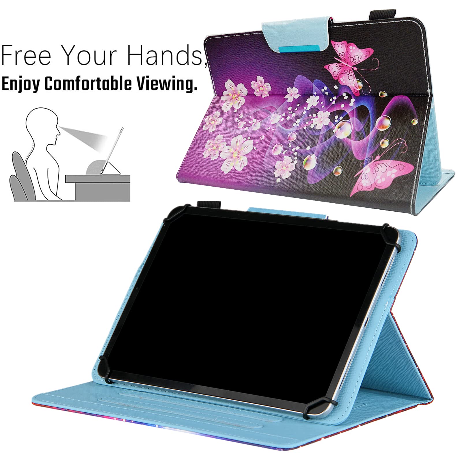 Universal Case for 9.5-10.5 inch Tablet,Chgdss for iPad 9.7/10.2/10.5 inch,Samsung Tab A 10.1/Tab E 9.6 and More 9.5-10.5 inch Tablets,for All 9.5-10.5 inch iPad Android Windows Tablet,cat and Tiger