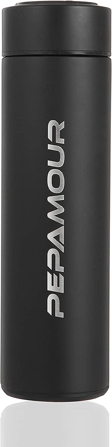 Stainless Steel Thermos, Water Bottle with Smart Temperature Display, Double Wall Insulated Coffee Thermos, BPA-Free, No Smell and Perspiration (Black)