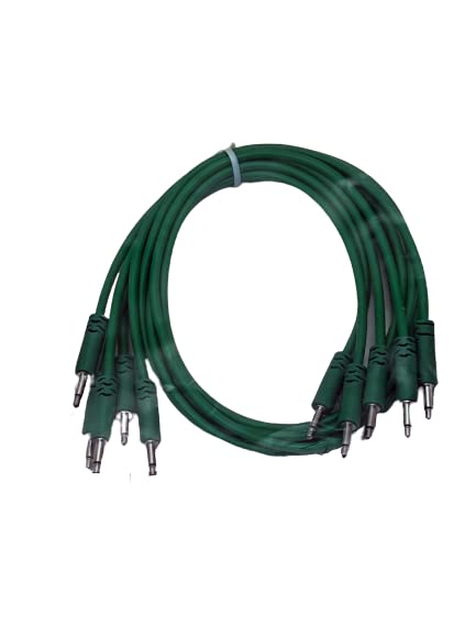 Starving Students Music Supplies Luigis Modular Supply Spaghetti Eurorack Patch Cables - Package of 5 Green Cables, 24 (60 cm)