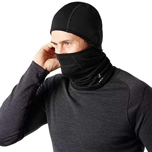 Smartwool Merino Sport Fleece Hinged Balaclava | Merino Wool Ski Face Mask For Men and Women, Black, One Size