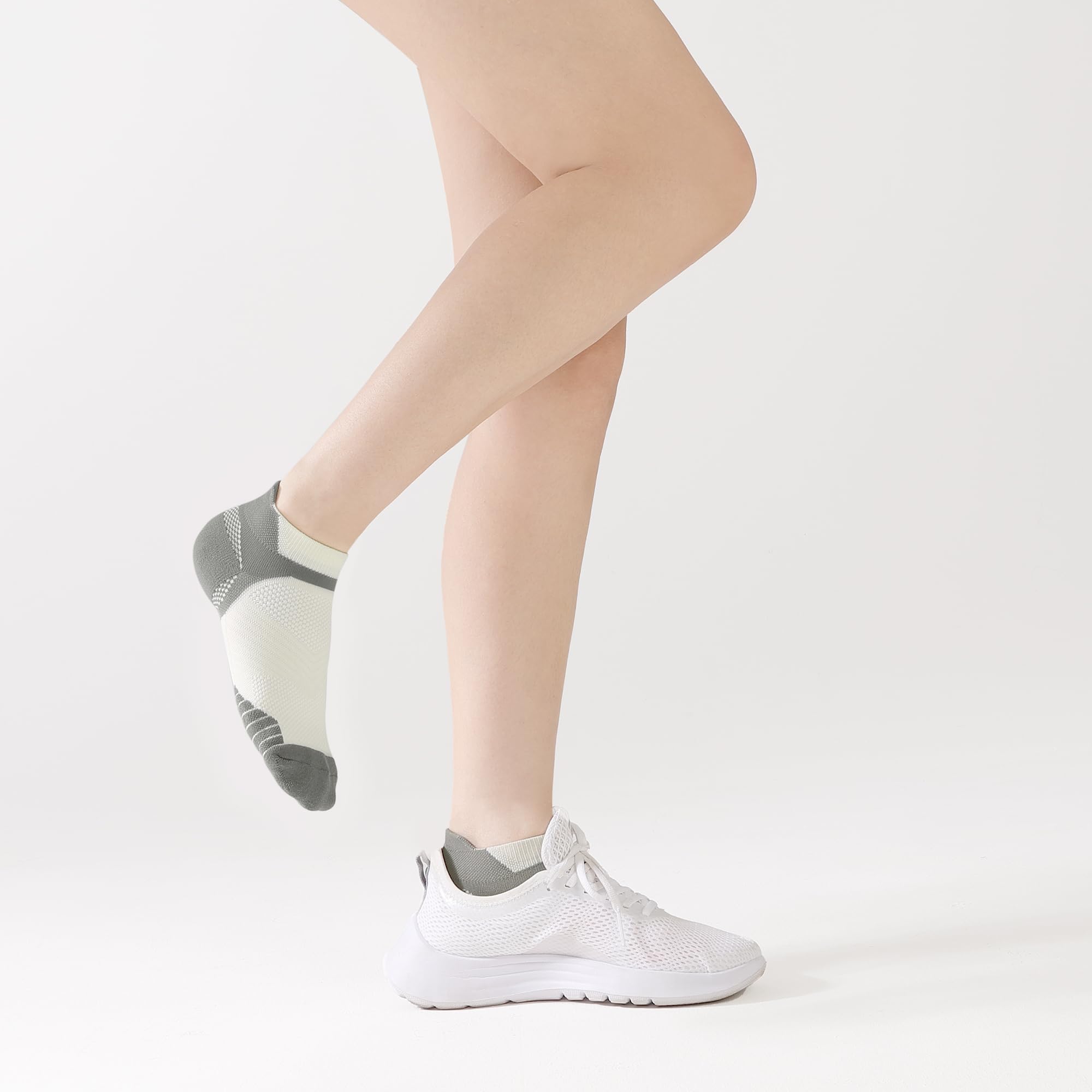 YOJOOM Women Ankle Compression Socks Athletic Running Low Cut Walking Socks for Women Cushioned 5 Pairs (US, Numeric, 9, 11, Regular, Regular, Mixed 6 Color)