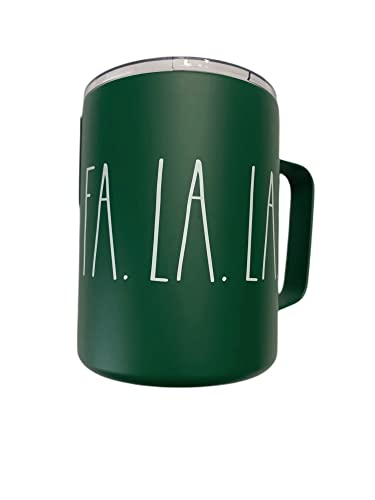 Rae Dunn FA. LA. LA. Insulated Stainless Steel green Travel Mug
