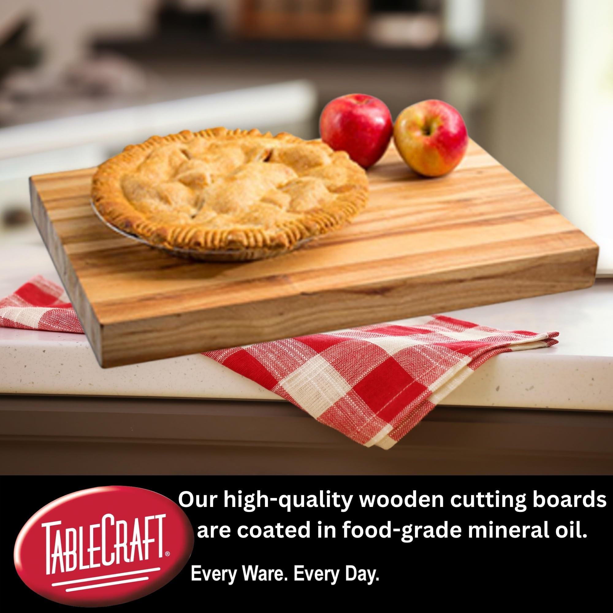 TableCraft Products CBW1830175 Wood Cutting Board, 18" x 30" x 1.75" Butcher's Block,Brown, XX-Large