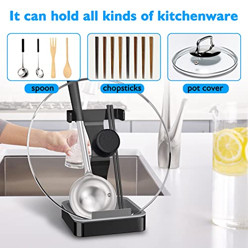 Pot Lid Holder, Pot Lid Organizer, Kitchen Organizer Rack Spoon Rest Rack Holder-Lid Stand for Utensils in Kitchen