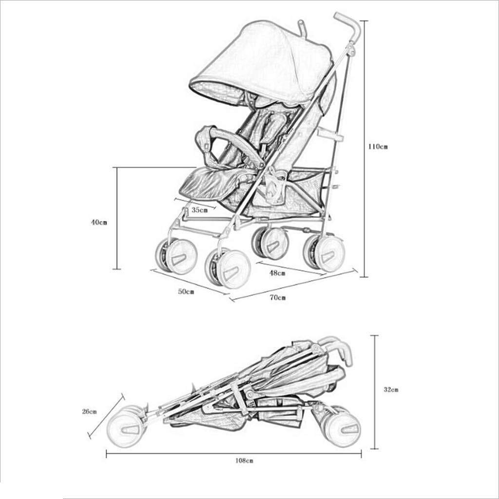 WYFDP Baby Stroller Bassinet Pram Carriage Stroller Can Sit Reclining Shock Portable Folding Light Umbrella Travel Newborn Baby Carriage Red