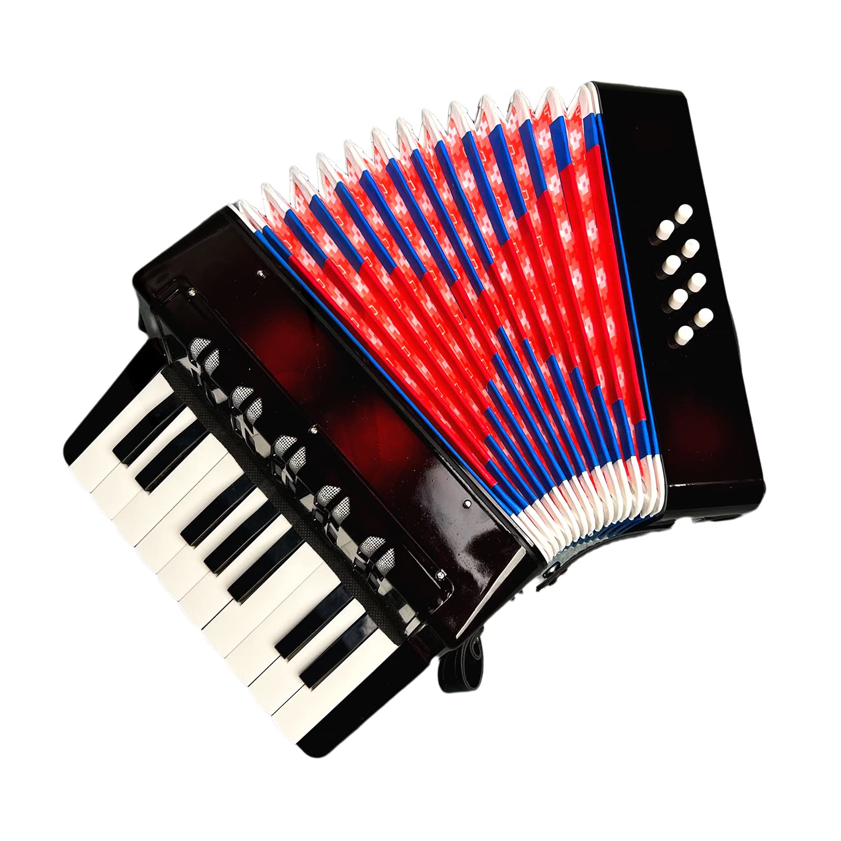 SIPSOCE Accordion 17 Keys 8 Bass, Keyboard Instrument,Convenient to Carry, Suitable for Outdoor Concerts,For Beginners to Use