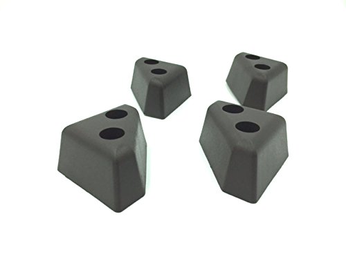 ProFurnitureParts 1.25" Tall Triangle Corner Sofa Legs, Brown Color, Set of 4, HDPE Plastic