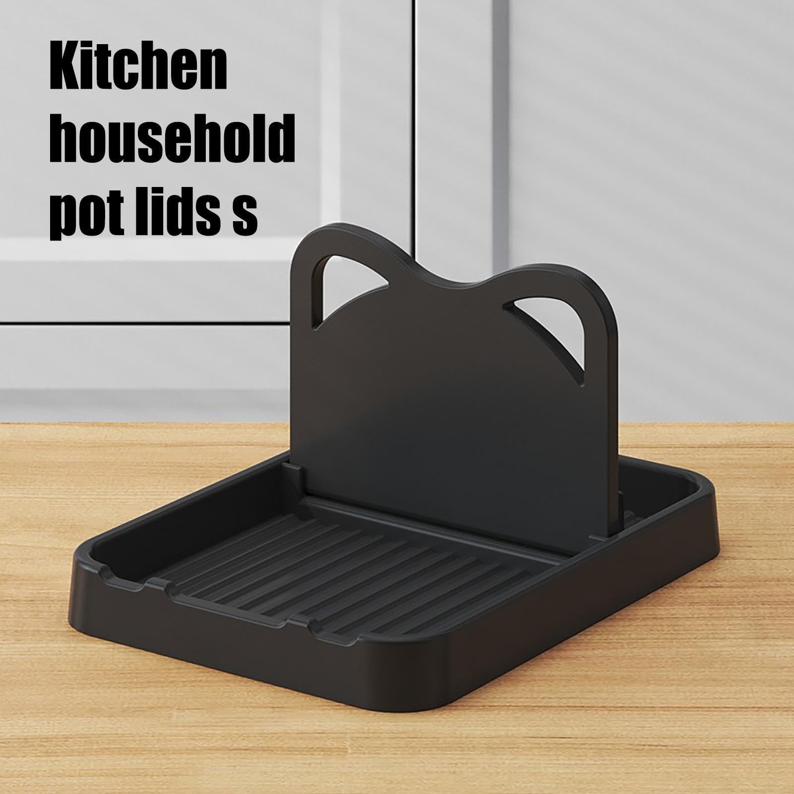 Pot Rack, Utensils Storage Rack, Foldable Pot Organizer, Pot Rack Organizer with Drip Tray, Spoon Holder Spatula Pan Cover Shelf, Multi functional Spoon Rest Pot Lid Holder For Cooking Utensils
