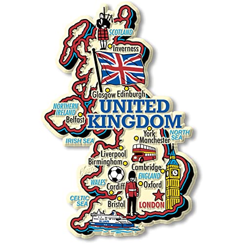 United Kingdom Jumbo Country Map Magnet by Classic Magnets, Collectible Souvenirs Made in The USA