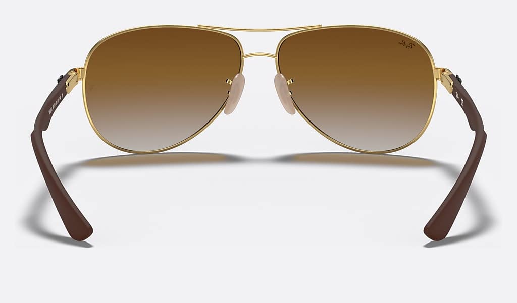 Ray-Ban RB8313 CARBON FIBRE 003/40 61M Silver/Grey Mirror Aviator Sunglasses For Men For Women + BUNDLE With DIW Kit