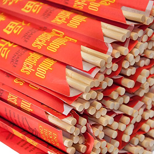 Royal Premium Disposable Bamboo Chopsticks, 9 Inch Sleeved and Separated, UV Treated, Bag of 100