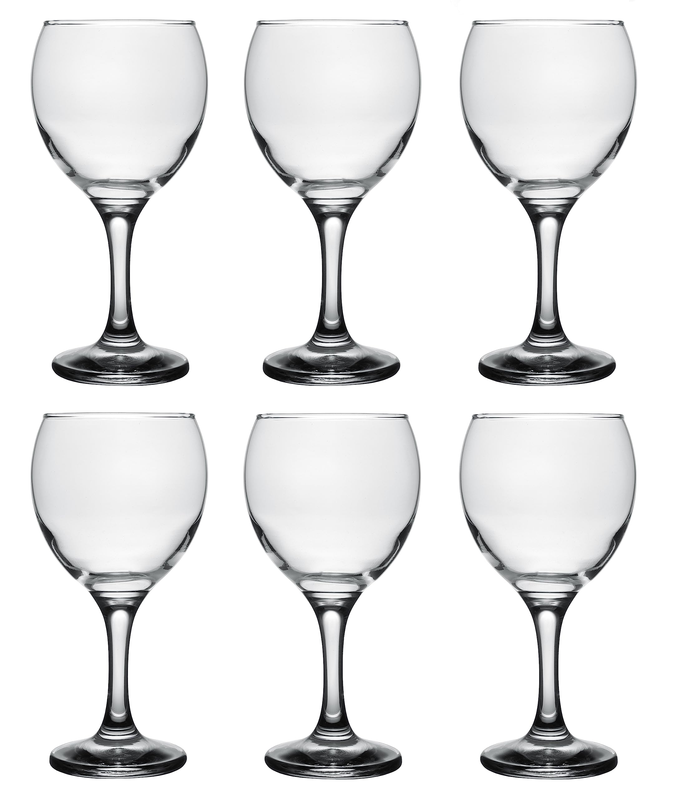 Red Co. Set of 6 Classic Glass 8.75 fl oz Stemmed All-Purpose White Wine Goblets, Clear