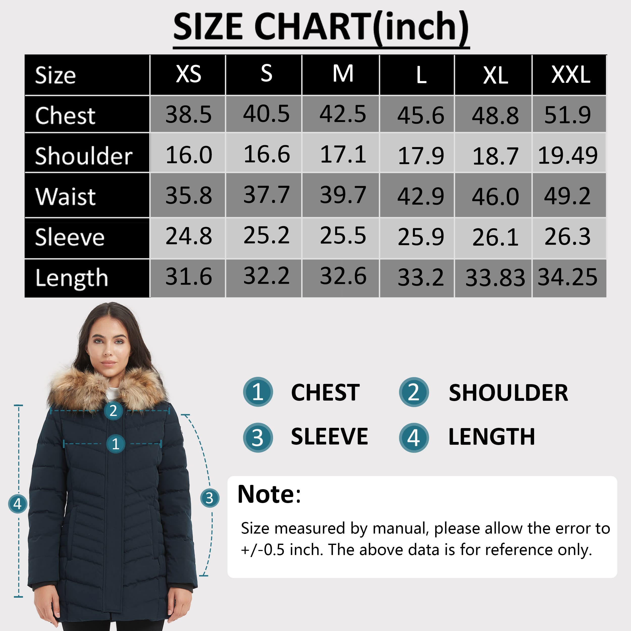 Molemsx Down Coat For Women, Women's Warm Winter Parka Down Coats with Removable Fur Hood Puffer Jacket Shell Snowboarding Coats for Cold Weather Navy M-Regular