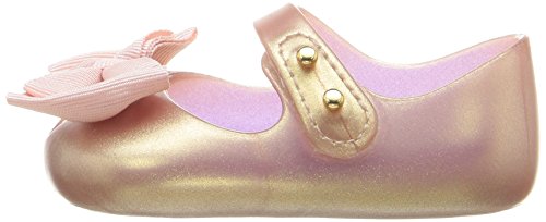 Mini Melissa Baby-Girl's My First Mary Jane, Metallic/Pink, 3 M US Infant