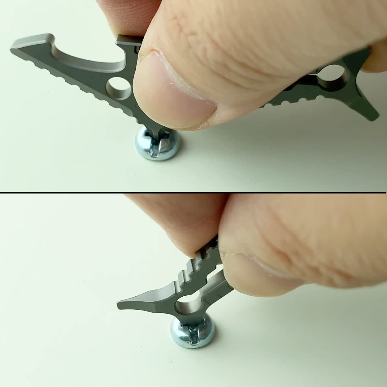 Tacray Titanium Shark-shaped multitool with bottle opener,hexagonal spanner and screwdriver,Titanium creative pendant.