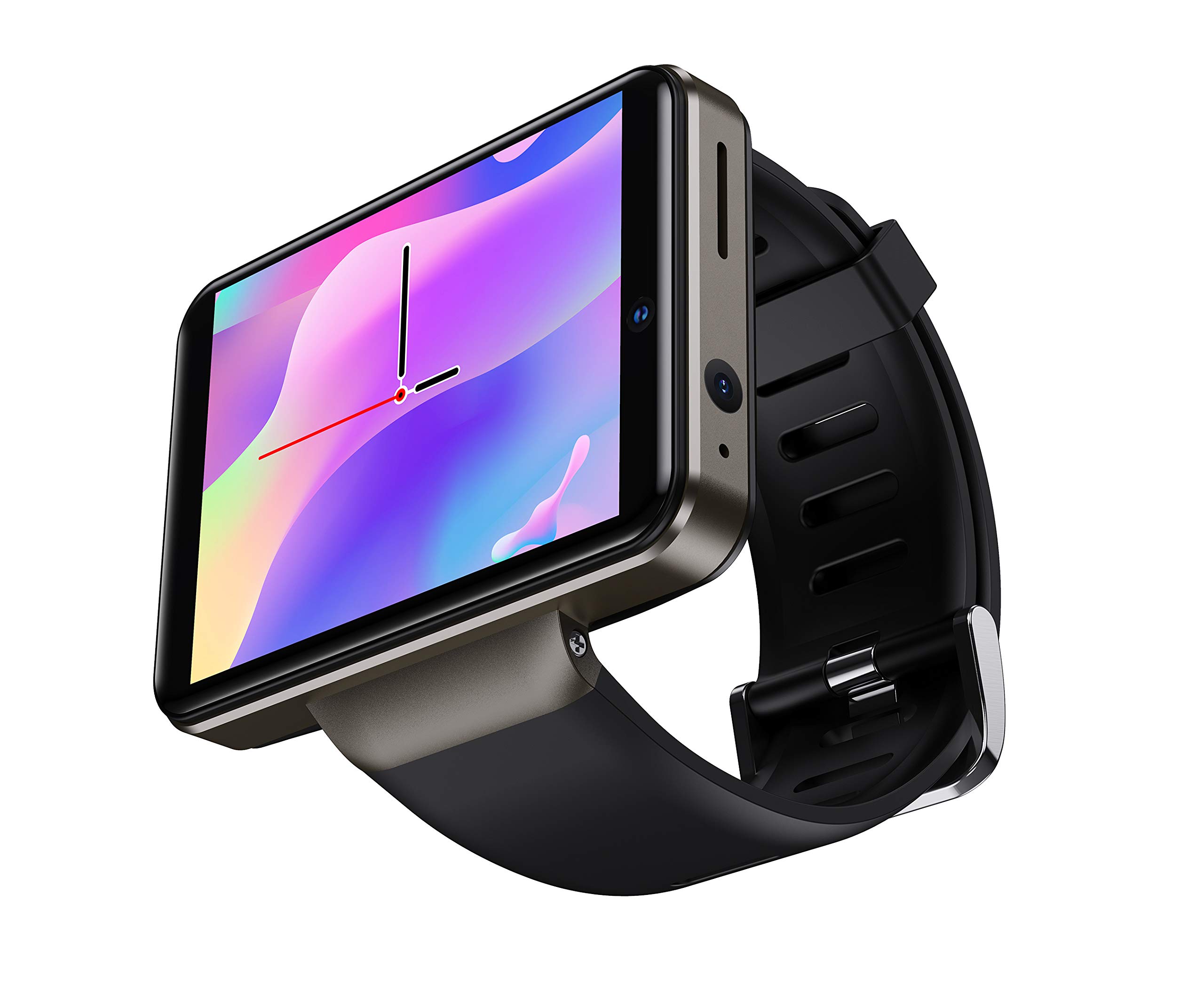 Rainbuvvy DM101 4G Smart Watch for Men 2.41" Display Android 7.1 3GB RAM 32GB ROM 2080mAh Watch Phone with Face ID Dual Camera Bluetooth GPS IP67 Waterproof Smartwatch (Black)