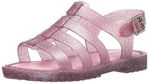 Mini Melissa Baby-Girl's Mini Flox Ballet Flat, Pink Candy Glitter, 5 M US Toddler