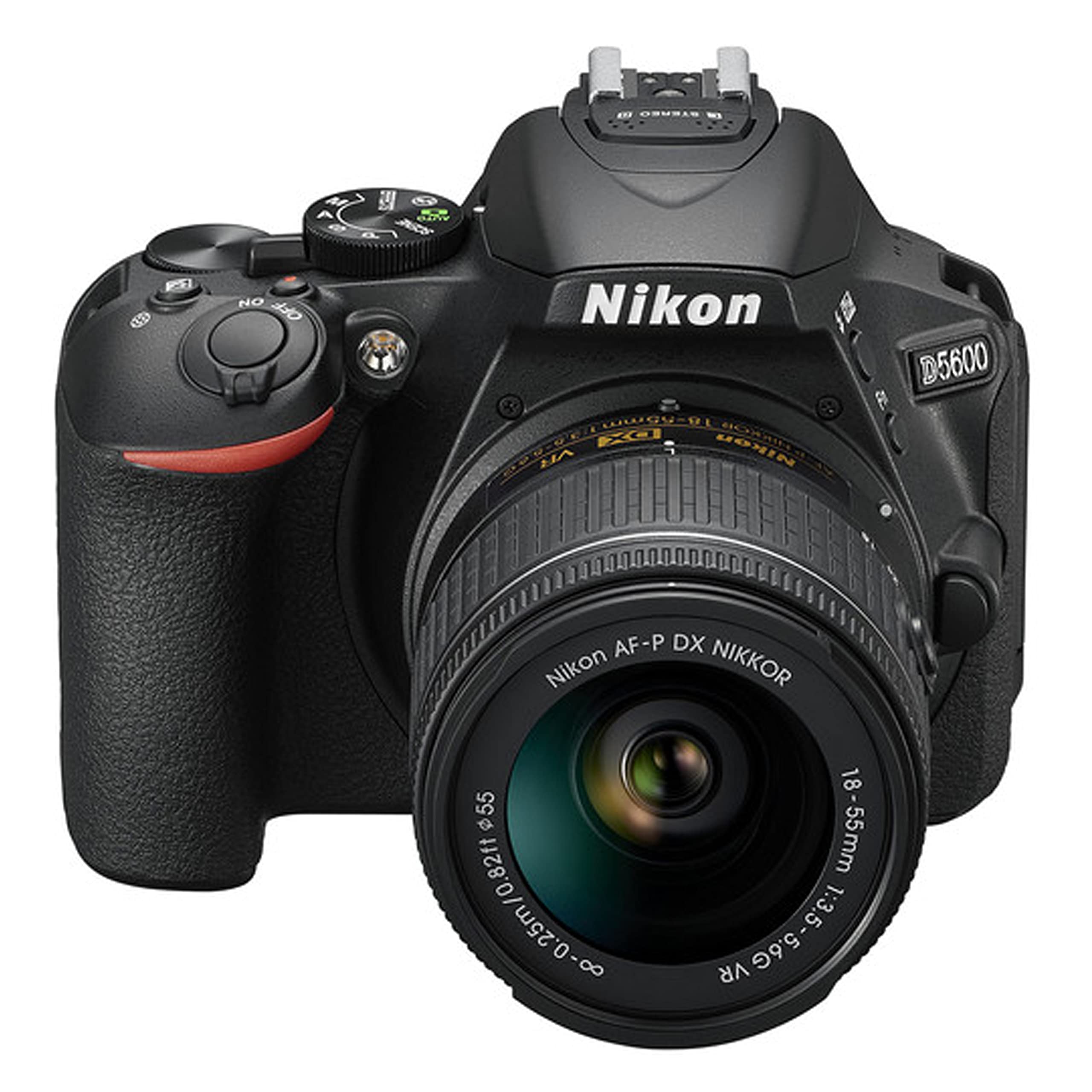 Nikon D5600 DSLR Camera Kit with 18-55mm VR Lens+ 64GB Memory + Back Pack Case + Tripod, Lenses, Filters, & More (28pc Bundle) (Renewed)