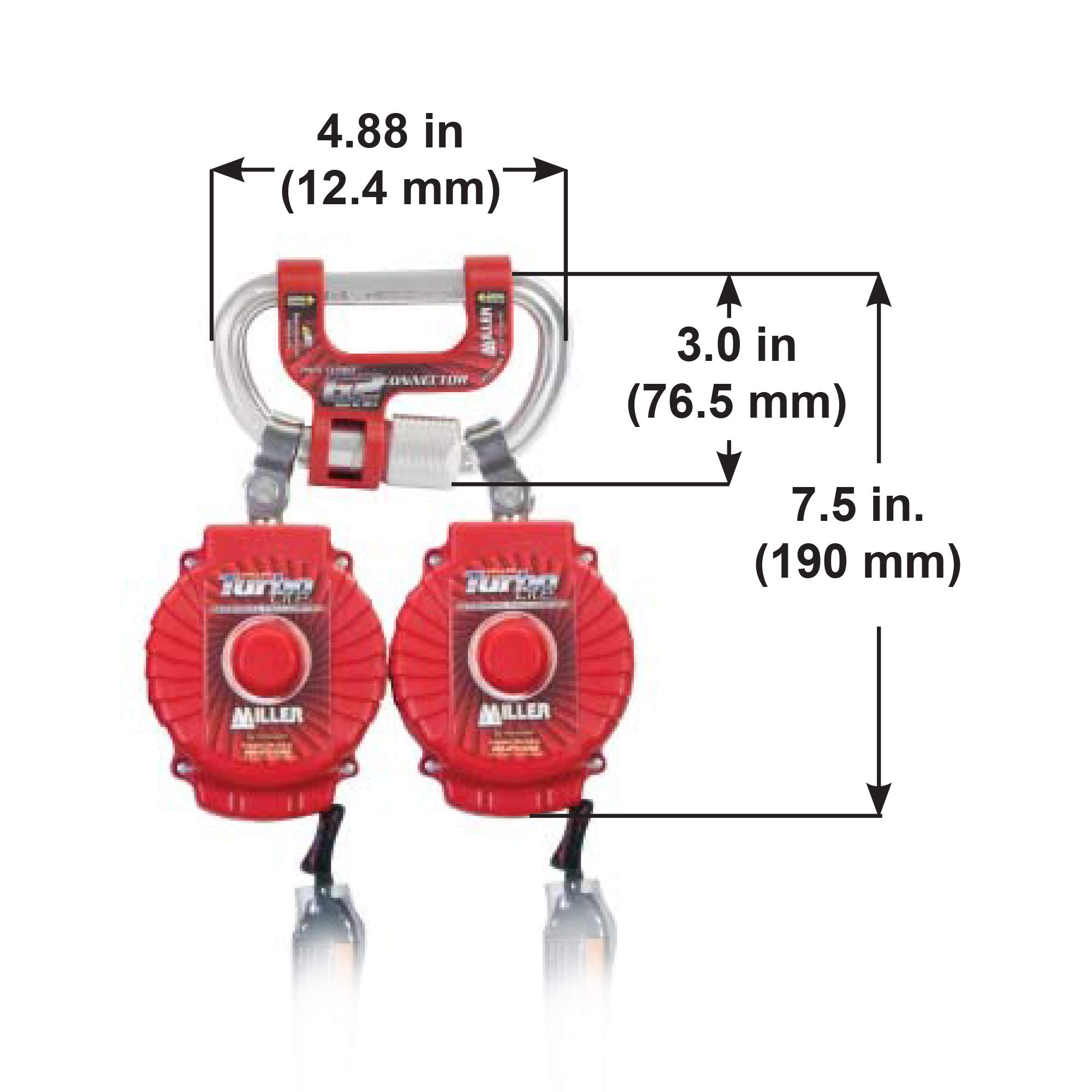Miller Honeywell Ademco Miller Twin Turbo 6-Foot Fall Protection System with G2 Connector and Aluminum Locking Rebar Hooks (MFLC-12-Z7/6FT)