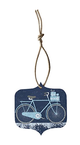Moleskine Journey Ornament Note Card with Envelope, (3.5" x 5.5") Plain/Blank, Indigo Blue/Snowy Bicycle