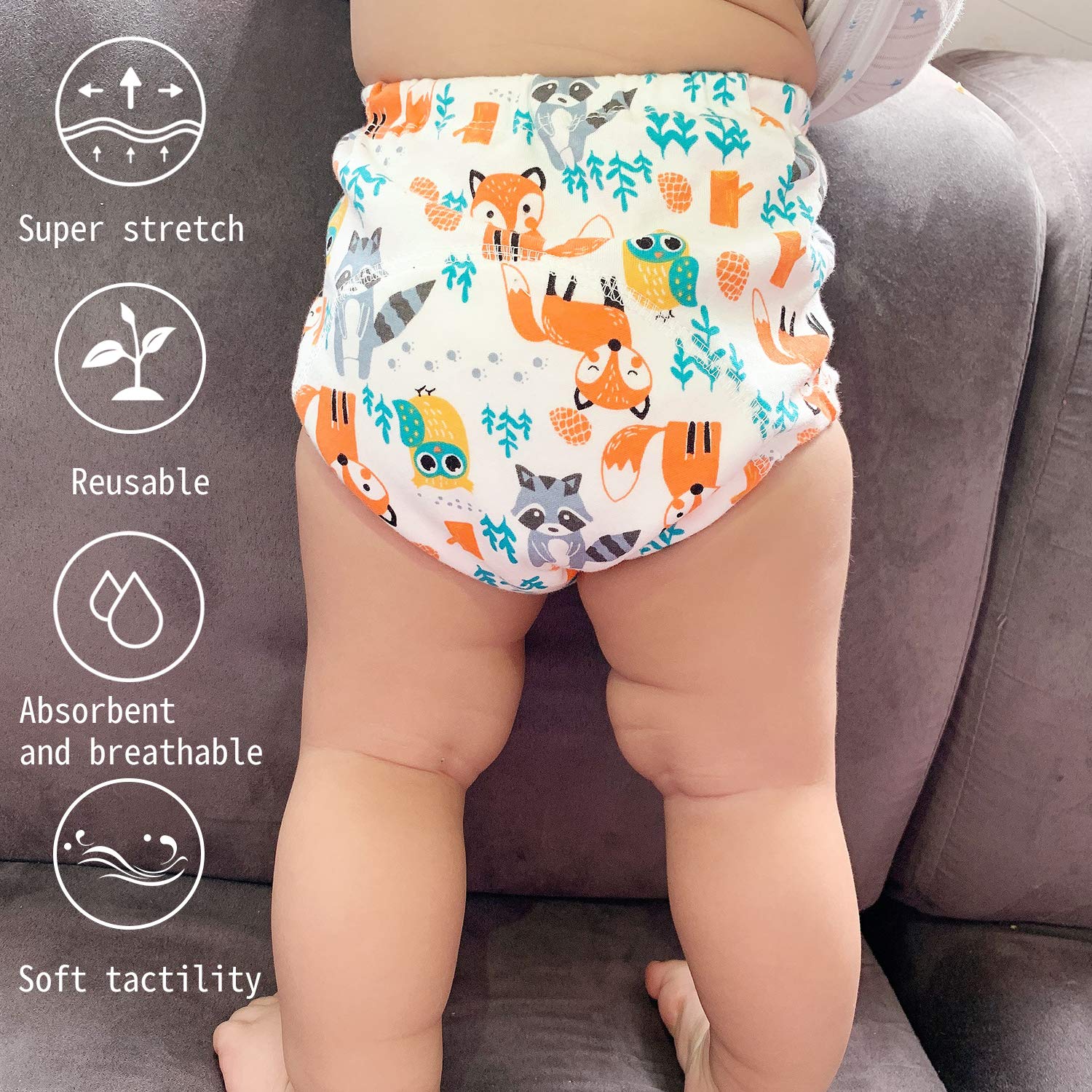 Potty Training Underwear for Boys and Girls,Plastic Waterproof Pants for Baby at Night-6 Pack