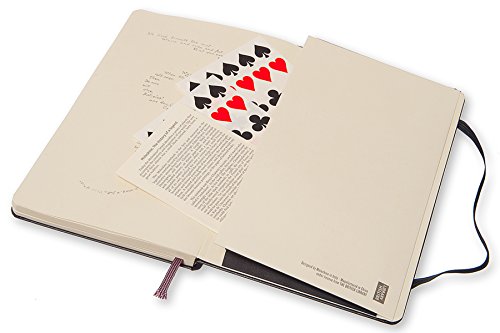 Moleskine Limited Edition Alice in Wonderland Notebook, Hard Cover, Large (5" x 8.25") Plain/Blank, Black, 240 Pages, (LEAL01QP062)