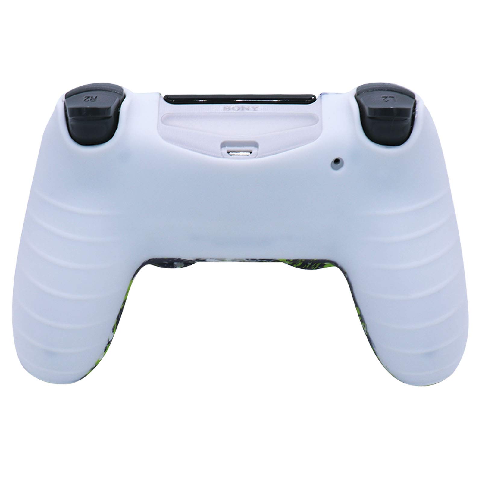RALAN Controller Skin Anti-Slip Silicone Cover Protector Case Compatible with PS4 Slim/PS4 Pro Wireless/Wired Gamepad Controller x2 with 4 Cat Paw Thumb Grip Caps and Black Pro Thumb Grip x 8.