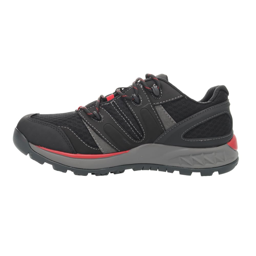 Propét Mens Vercors Hiking Shoe, Black/Red, 13 XX-Wide US