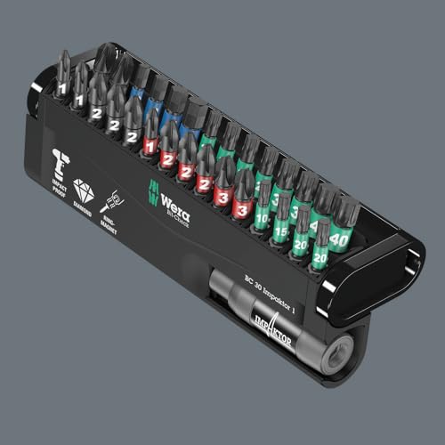 Wera 05057690001"Impact 1" Bit-Check - Silver (30Piece) [Energy Class A]
