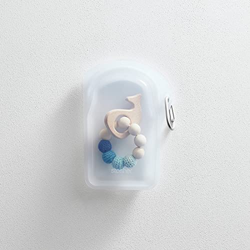 Stasher Silicone Reusable Storage Bag, Go Bag (Clear) | Food Meal Prep Storage Container | Lunch, Travel, Makeup, Gym Bag | Freezer, Oven, Microwave, Dishwasher Safe, Leakproof