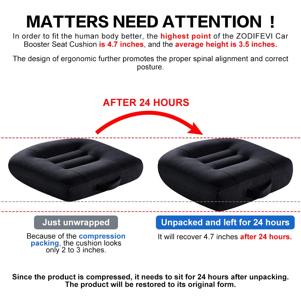 ZODIFEVI Car Booster Seat Cushion Driver Posture Cushion Heightening Height Boost Mat Portable Car Seat Pad Ideal for Office, Home (Blue)