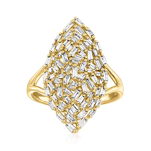 Ross-Simons 0.65 ct. t.w. Diamond Marquise-Shaped Ring in 14kt Yellow Gold. Size 7