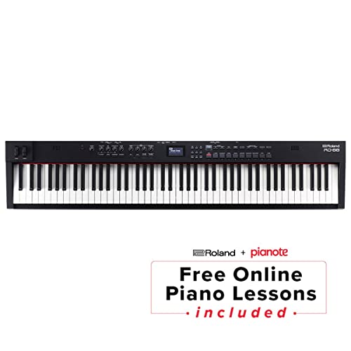 Roland RD-88 88-Key Stage Digital Piano, Black Bundle with Bundle with Stand, Bench, Sustain Pedal, Studio Monitor Headphones