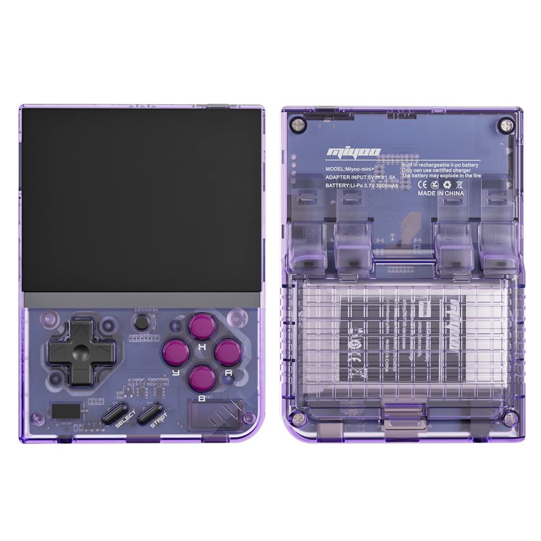 Vinkoo Miyoo Mini Plus Handheld Game Console, 3.5 Inch IPS Portable Open-Source Retro Arcade-Purple 32G