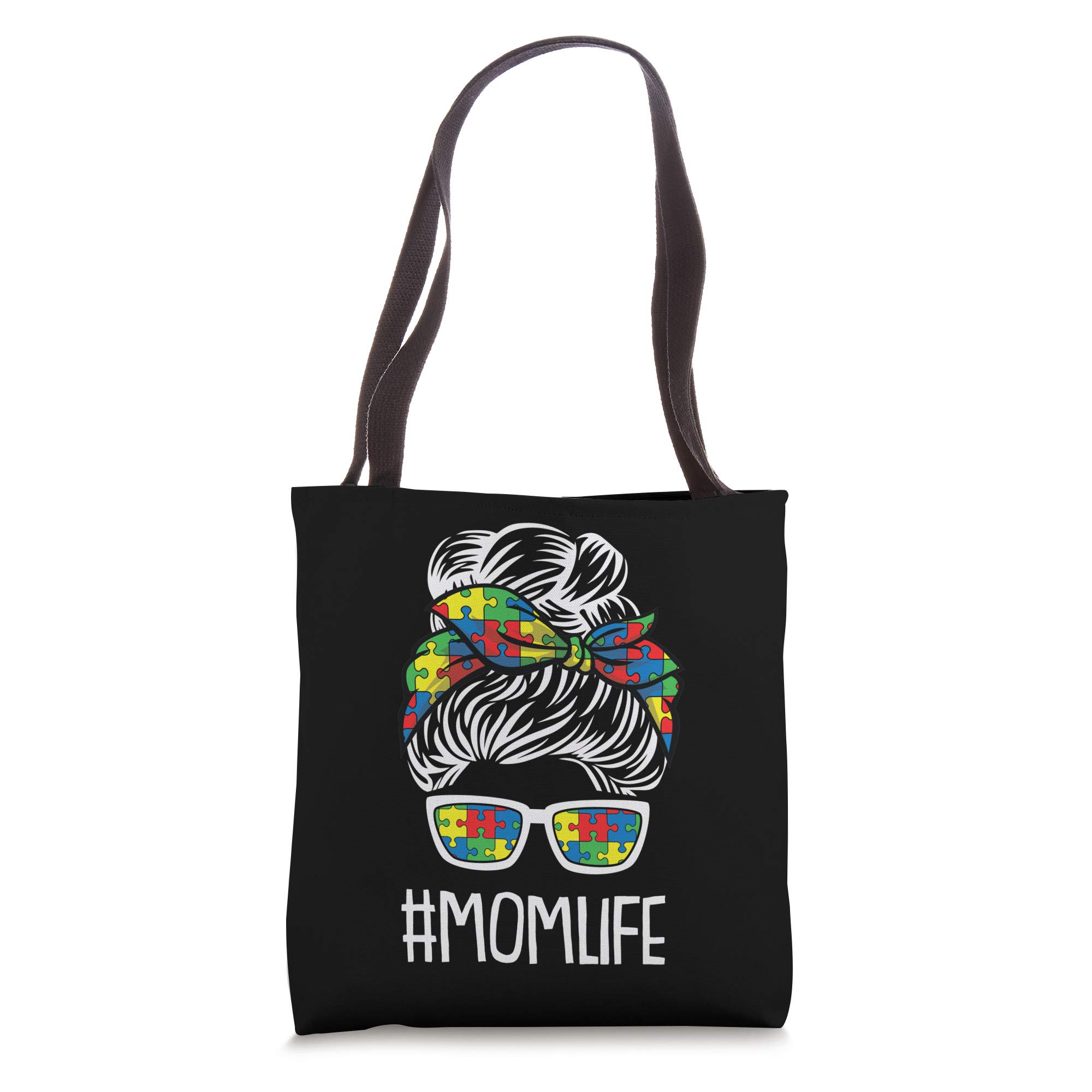 Mom-Life Mothers-Day Autism Awareness Mama Mommy Momma Tote Bag