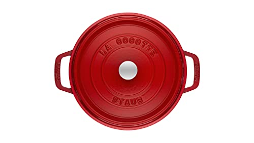 STAUB 1004228 Cast Iron Cocotte, Cherry, 30 cm