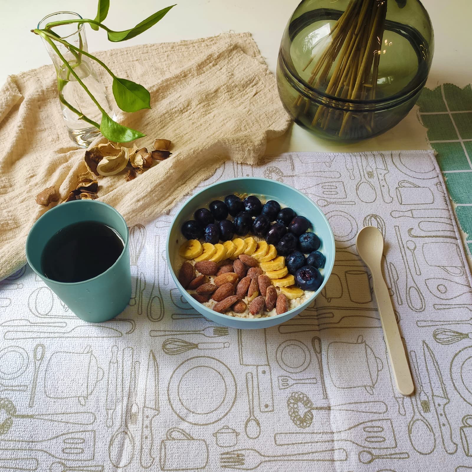 Plant-Based Cereal Bowls Set of 4-24 OZ Biodegradable Dinnerware Bowl, Eco-friendly Dinner Bowls for Oatmeal, Cereal, Soup, Snacks, & More (Dishwasher & Microwave Safe)