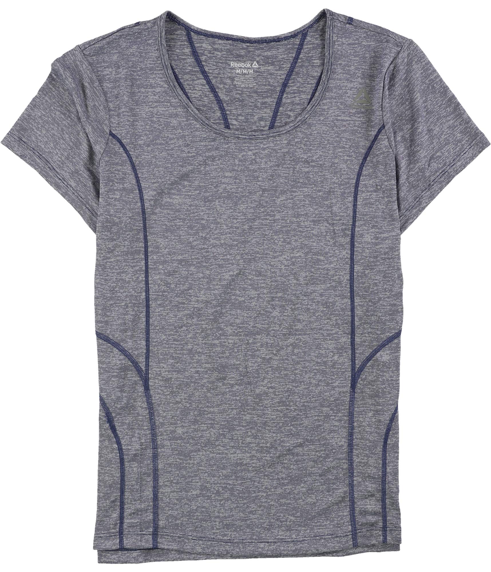 Reebok Womens Two Tone Basic T-Shirt, Blue, Medium