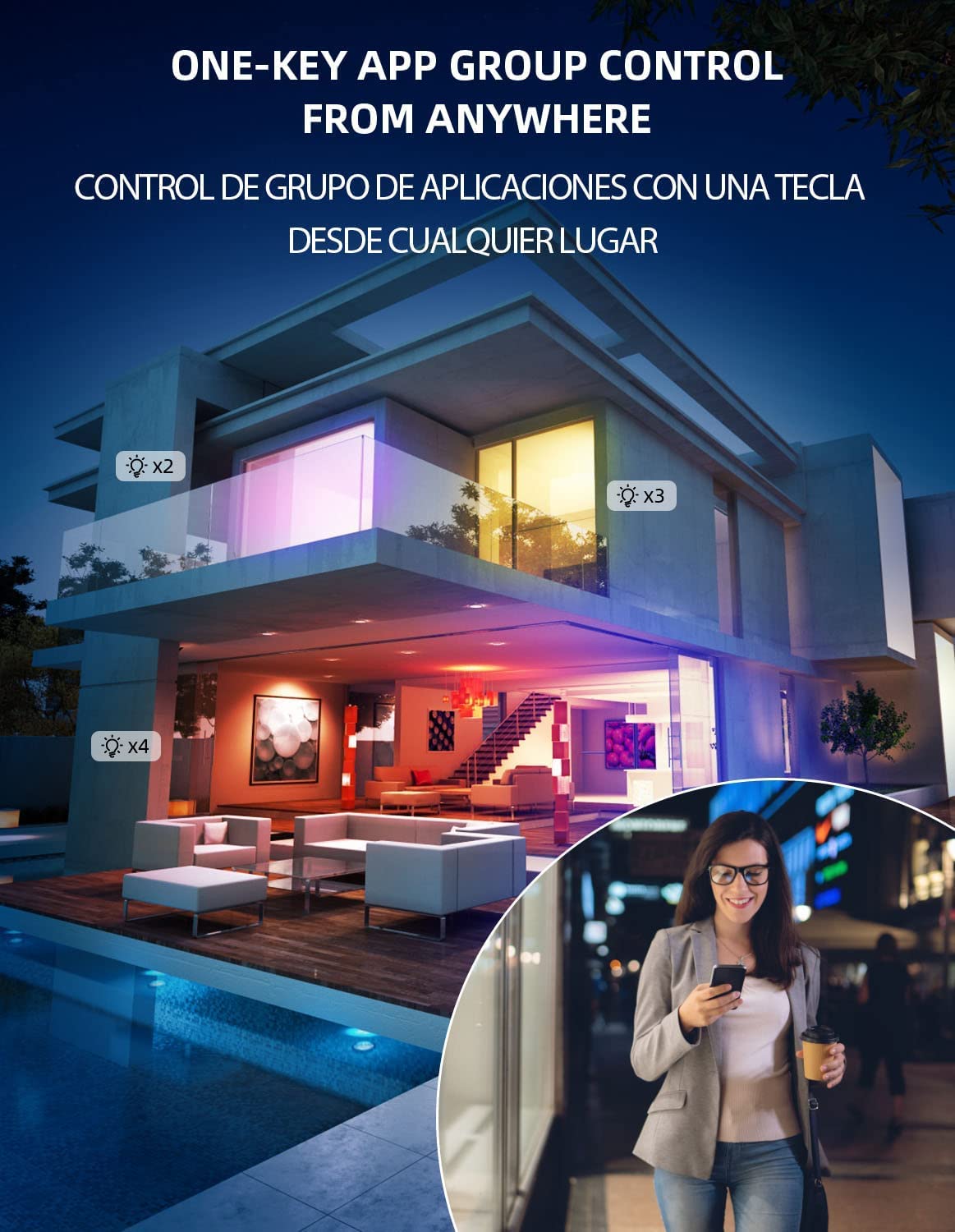 OHLUX Smart Light Bulbs, E12 LED Bulb, Smart WiFi Candelabra Light Bulbs, 5W (50W Equivalent) 450LM Color Changing Work with Alexa Google, for Ceiling Fan, Chandelier, Pendent Lighting Fixture, 4 Pack