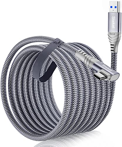 Siwket Oculus Quest 2 Link Cable 13ft/4M, Oculus Link Cable Braided USB C Charging Cable 90 Degree 5Gbps Fast Data Transfer for Oculus Quest 1/2, Galaxy S21 S20 Note20,LG V20