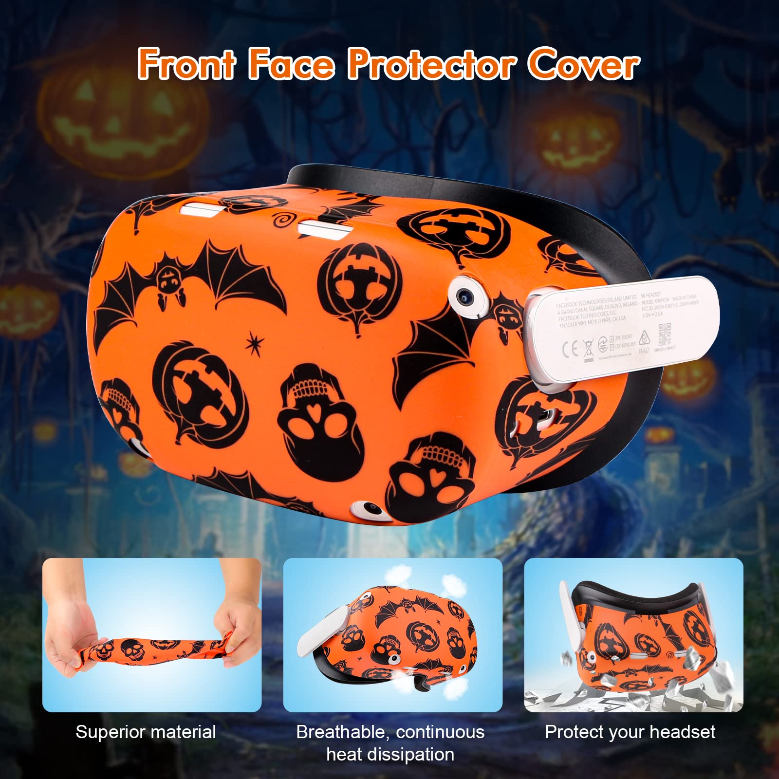 YIZEIJOB VR Accessories for Meta Quest 2, Protective Silicone Cover Set Compatible with Oculus Quest 2, Unique Patterns to Dress Up Quest 2 Headset & Controllers
