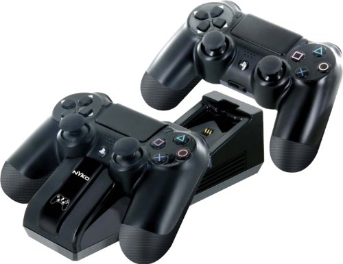 Nyko Charge Base - PlayStation 4 with a Modern and Simple Drop and Charge Design, Dual Patented Dongle Charging Port, Includes a USB and Wall Mount for Super Fast Charging of PS4, PS4 Pro and PS4 Slim Controllers