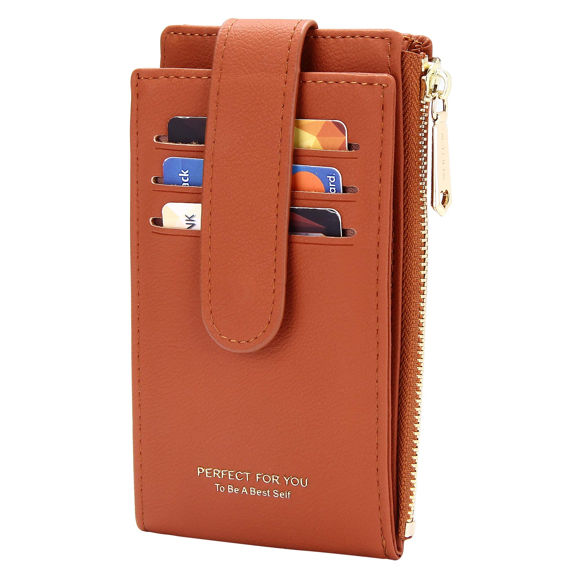 OIDERY RFID Card Holder Wallet for Women Slim Bifold Zipper Card Organizer Wallets with Gift Box