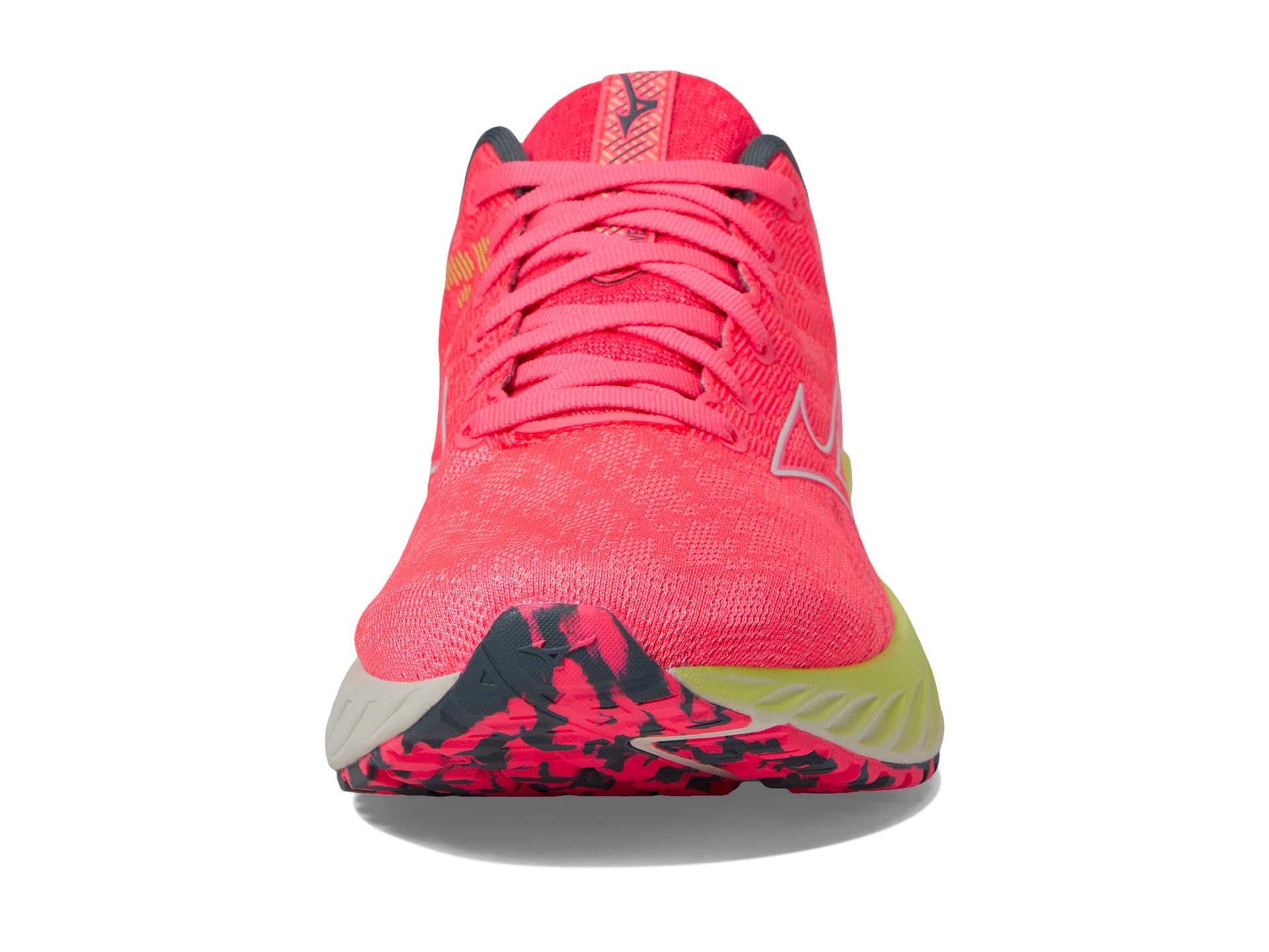 Mizuno Women's Wave Inspire 19 Running Shoe, High/Vis Pink/Snow White, 8